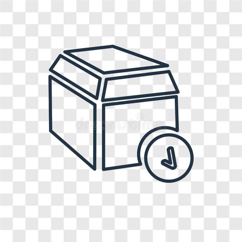 Package Concept Vector Linear Icon Isolated on Transparent Background ...