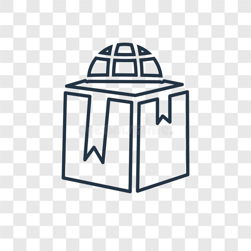 Package Concept Vector Linear Icon Isolated on Transparent Background ...