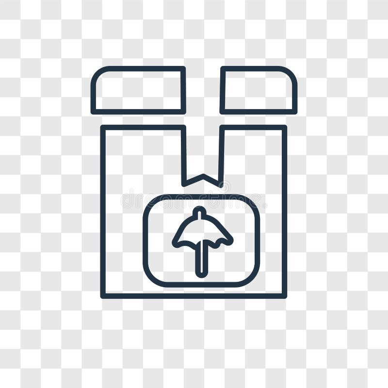 Package Concept Vector Linear Icon Isolated on Transparent Background ...