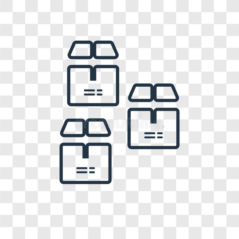 Package Concept Vector Linear Icon Isolated on Transparent Background ...