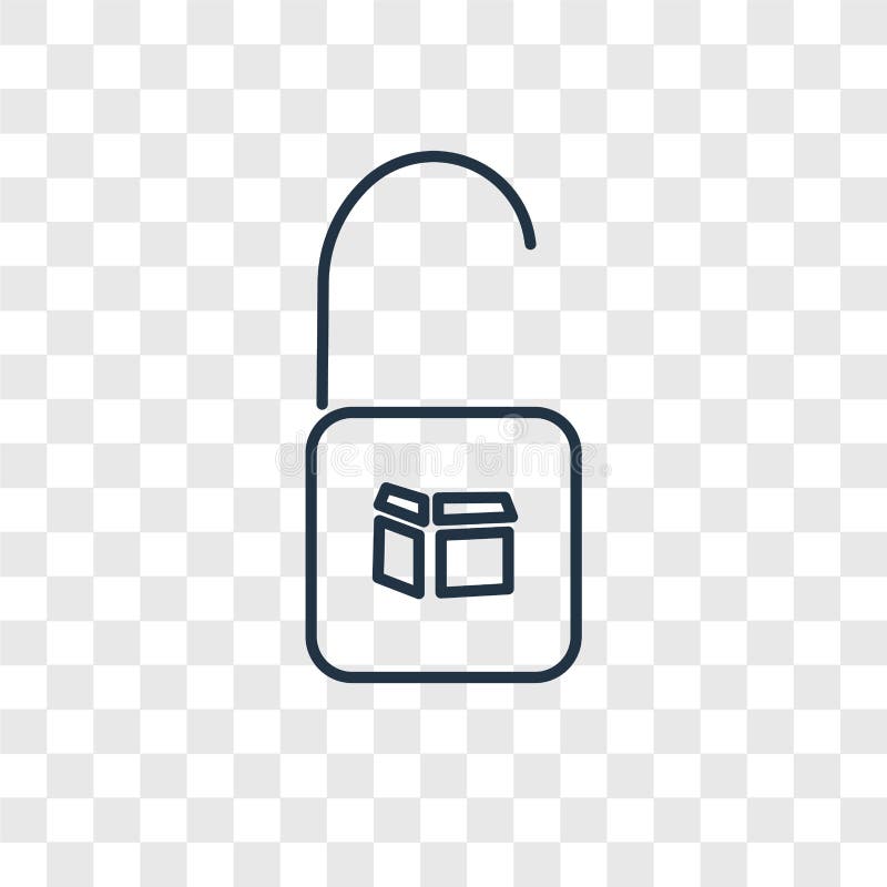 Package Concept Vector Linear Icon Isolated on Transparent Background ...