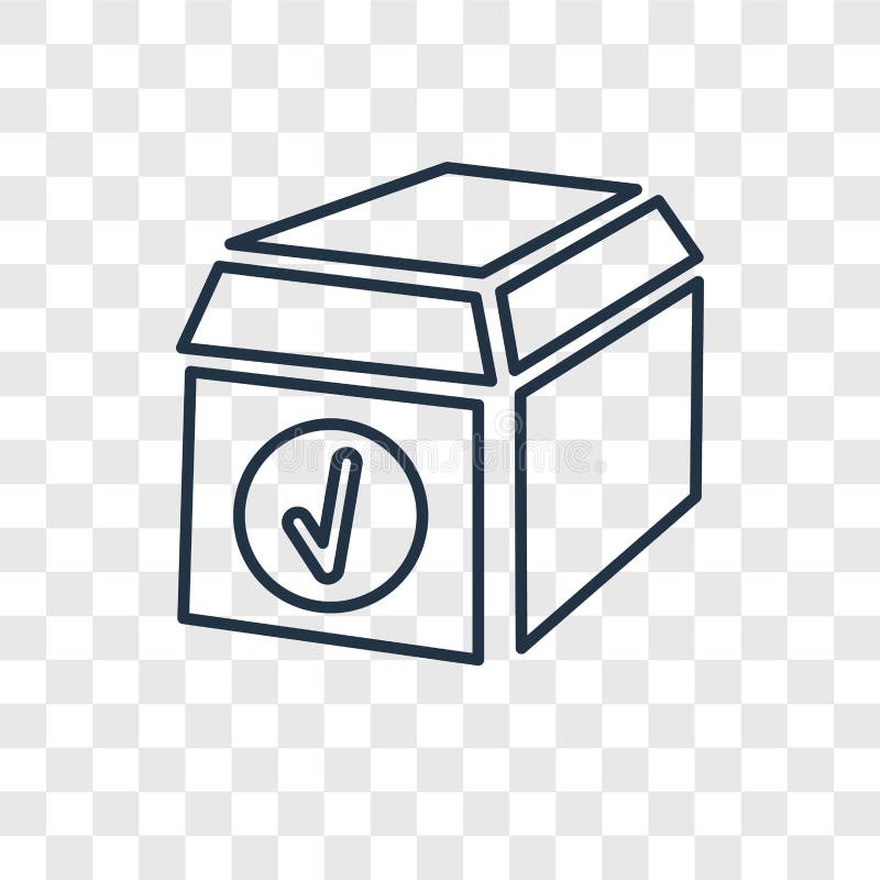 Package Concept Vector Linear Icon Isolated on Transparent Background ...