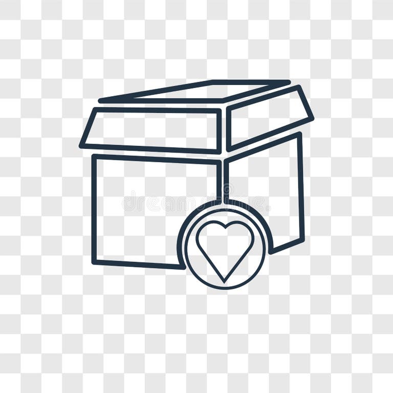 Package Concept Vector Linear Icon Isolated on Transparent Background ...