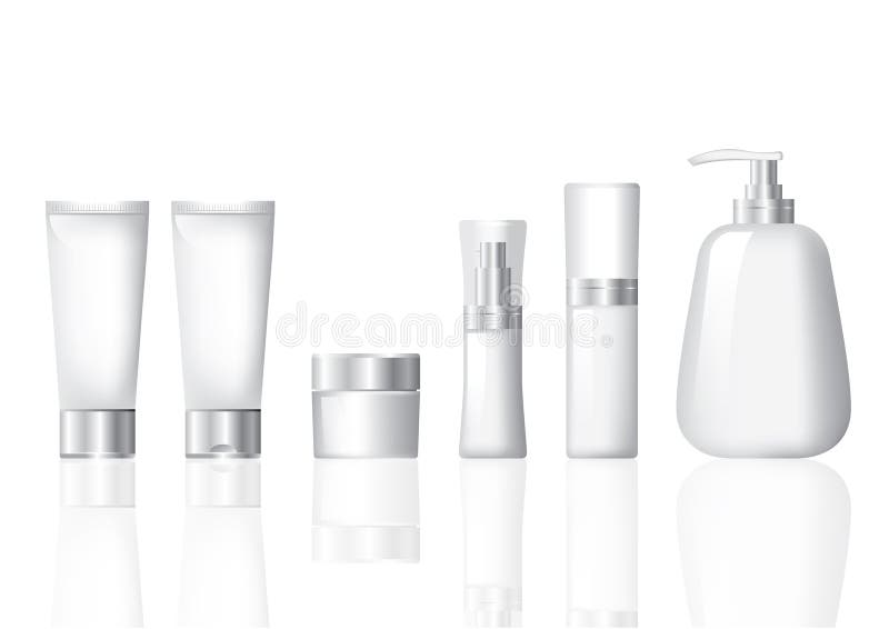 Vector Set of Silver Cosmetic Packages Stock Vector - Illustration of ...