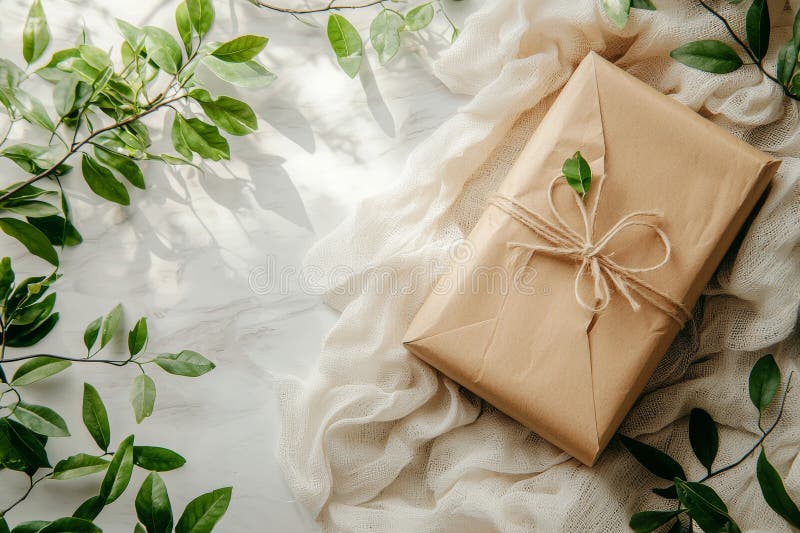 A Package Covered in Brown Paper and Secured with Brown String ...