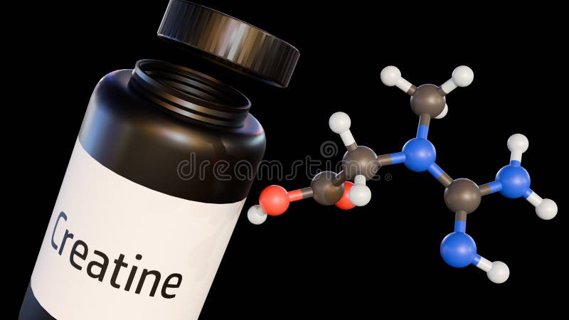 Package of Creatin and Creatin Molecules Stock Illustration ...