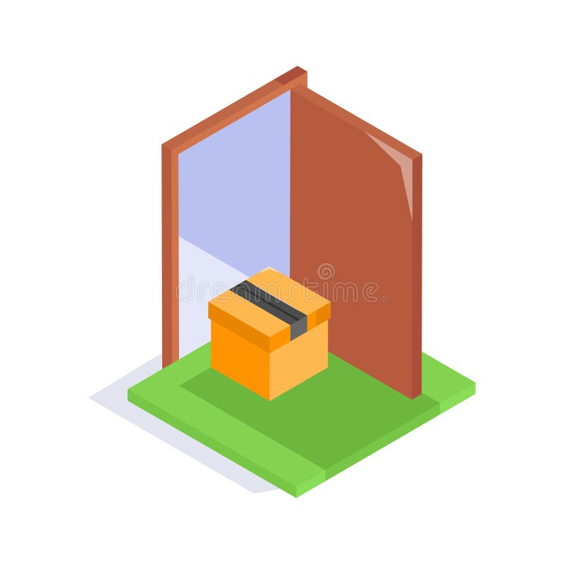 A Package Delivered at a Door, Symbolizing Home Delivery or Shipping ...