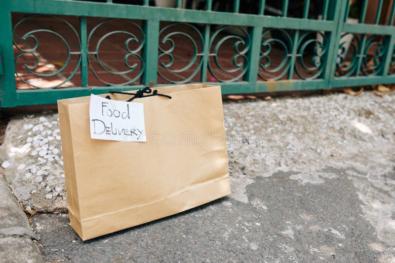 Package with Delivered Food Stock Image - Image of package, contact ...