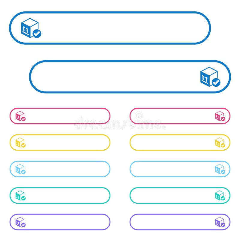 Package Delivered Icons In Rounded Color Menu Buttons Stock Vector