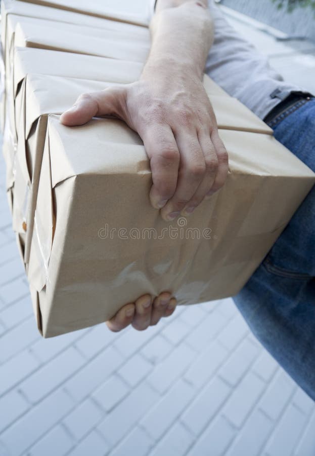 Package delivery stock photo. Image of pack, giving, cardboard - 19852834