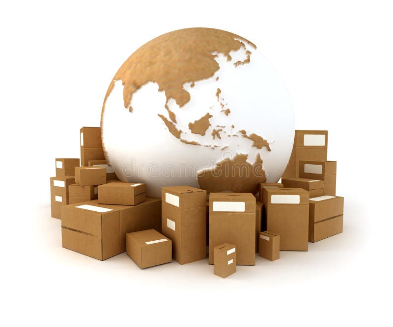 Package delivery Asia stock illustration. Illustration of logistics ...