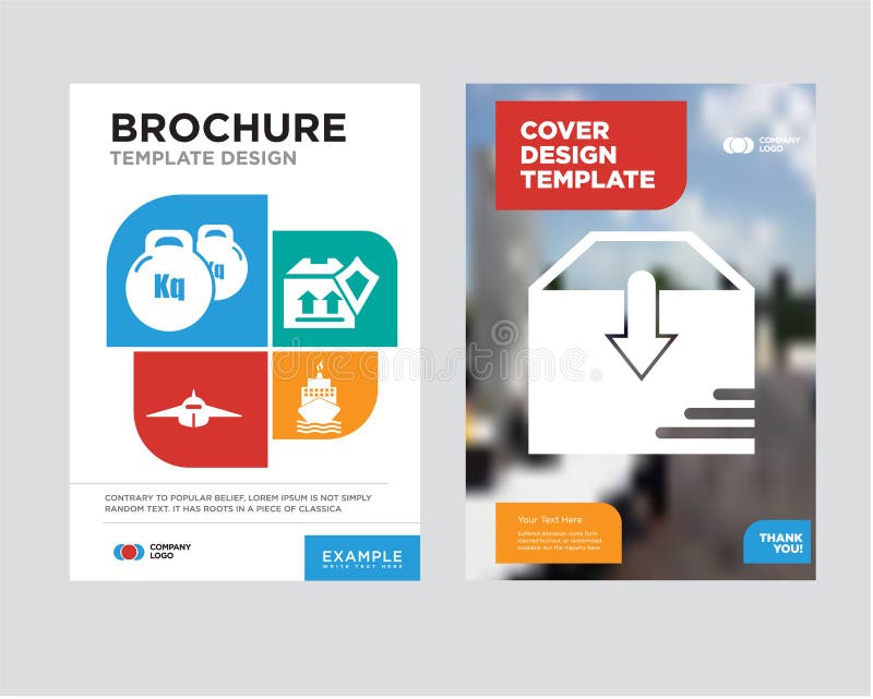 Package Delivery Brochure Flyer Design Template Stock Illustration ...