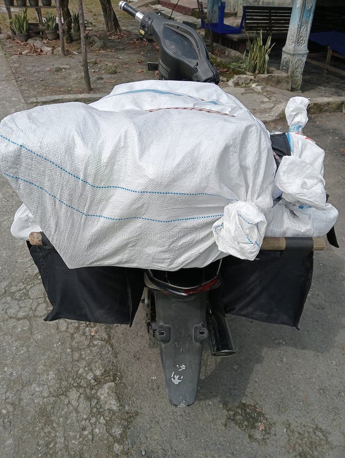 Package Delivery Exceeds Capacity Stock Image - Image of motorcycle ...