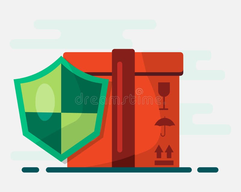 Package Delivery Insurance Concept Symbol Vector Illustration Stock ...