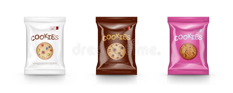 Package Design for Chocolate Cookies. Easy Recolor Stock Illustration ...