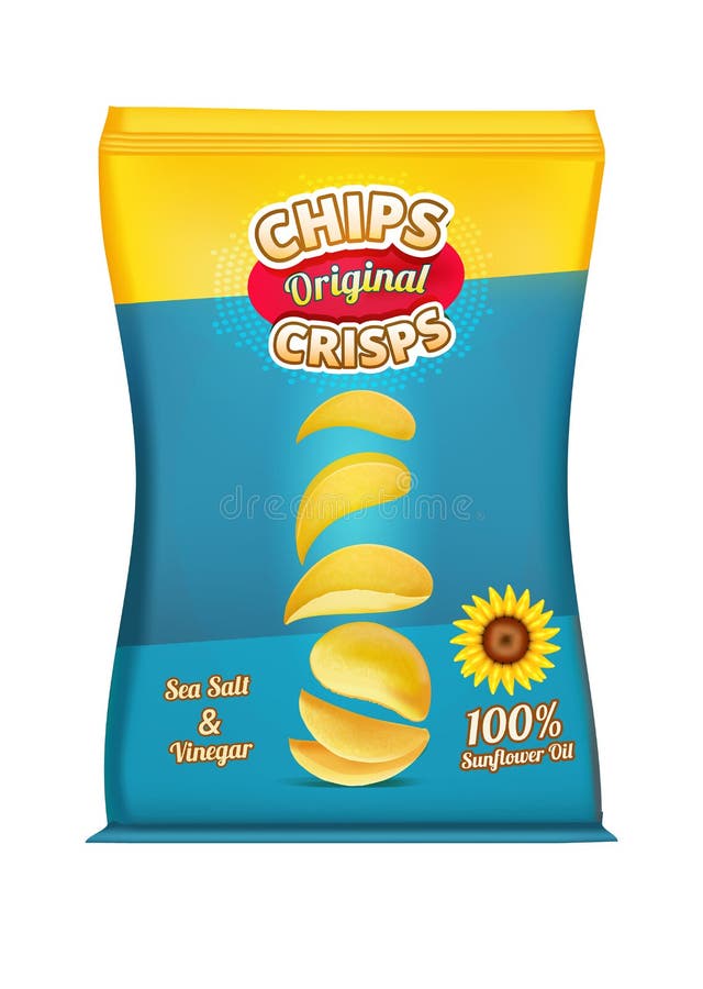 Package Design of Snacks or Chips. Vector Template Stock Vector ...