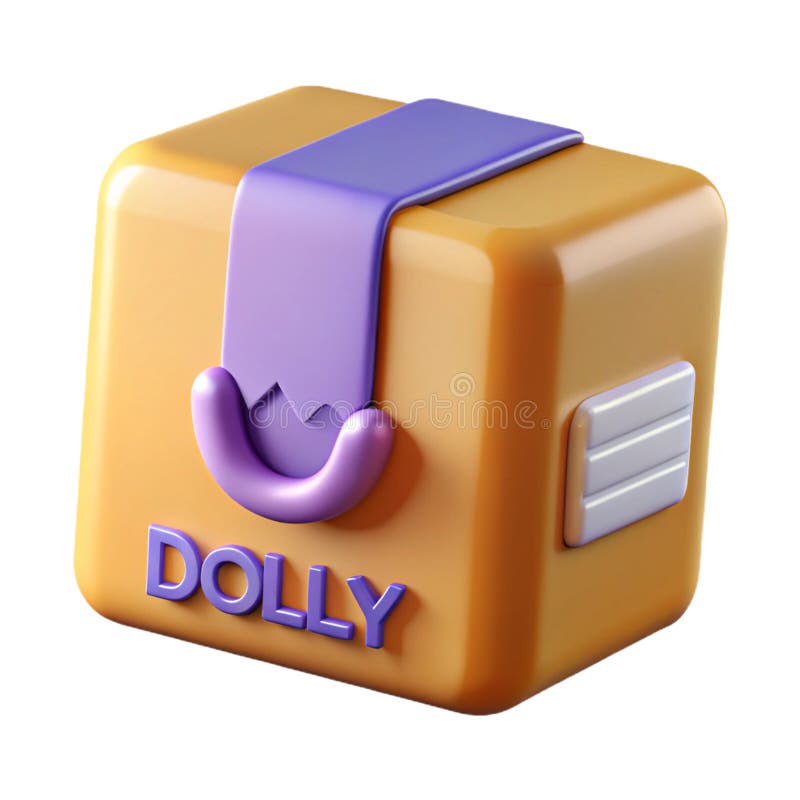Package Dolly 3D Icon Delivery and Logistics Symbol Stock Illustration ...