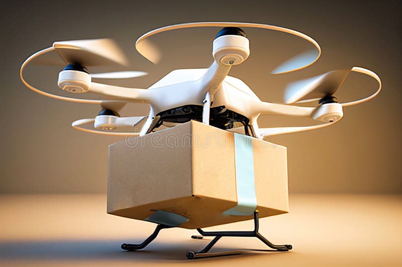 Package from the Drone. the Concept of Parcel Delivery Stock ...