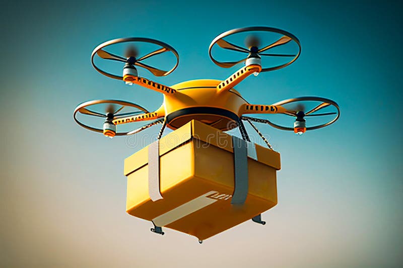 Package from the Drone. the Concept of Parcel Delivery Stock ...