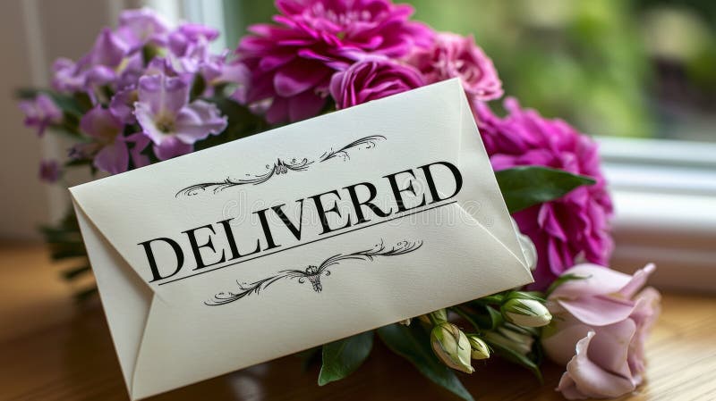 DELIVERED Text on Green Grungy Round Rubber Stamp Stock Illustration ...