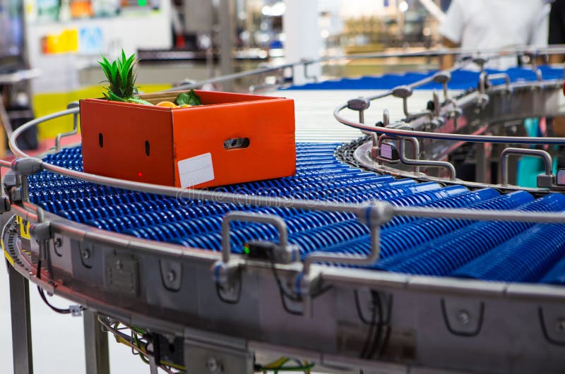 Package of Fruits on Conveyor Stock Image - Image of industrial ...