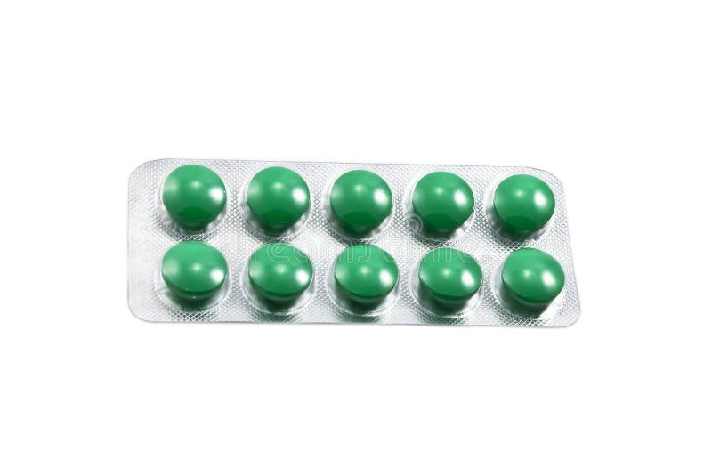 Package with green tablets stock photo. Image of close - 13487238