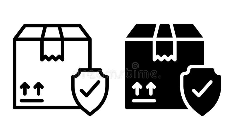 Package Guarantee Icon with Outline and Glyph Style. Stock Vector ...