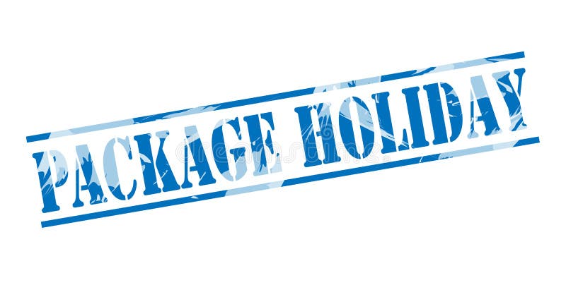 Package holiday blue stamp stock illustration. Illustration of sticker ...