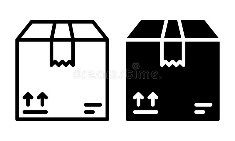 Package Icon with Outline and Glyph Style. Stock Vector - Illustration ...