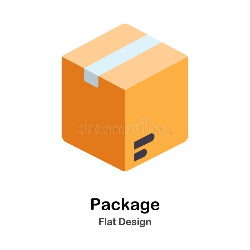 Package Flat Icon stock vector. Illustration of industry - 123745185