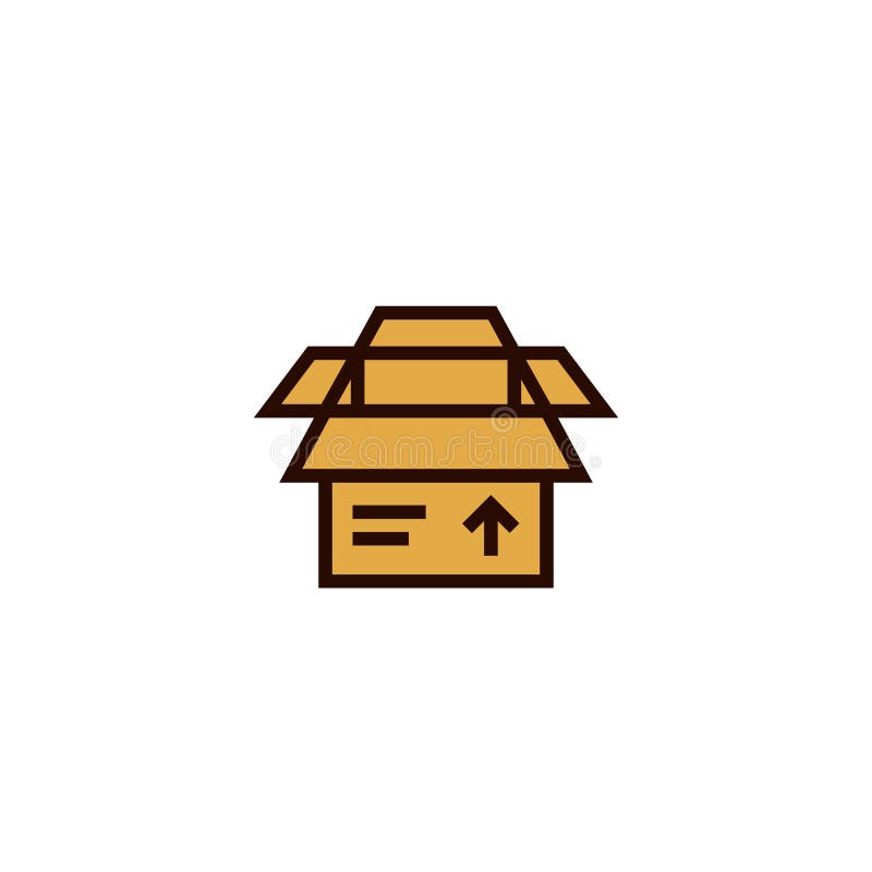 Package Icon. Opened Cardboard Box Symbol. Relocation and Delivery ...