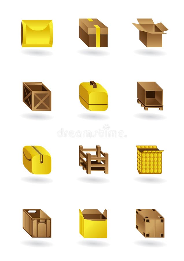 Package icons set stock vector. Illustration of goods - 27294097