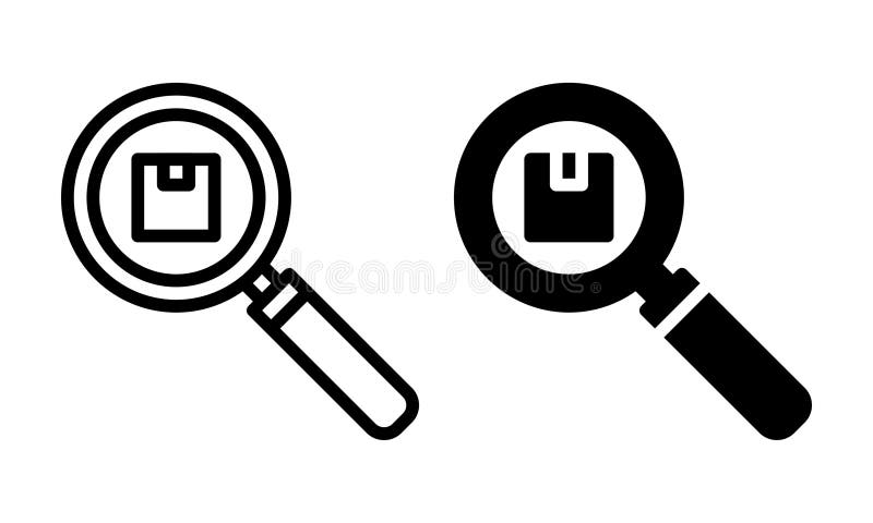 Package Inspection Icon with Outline and Glyph Style. Stock Vector ...