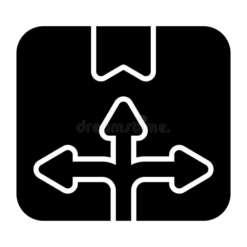Package with Intersection Arrow Concept of Delivery Route Stock Vector ...