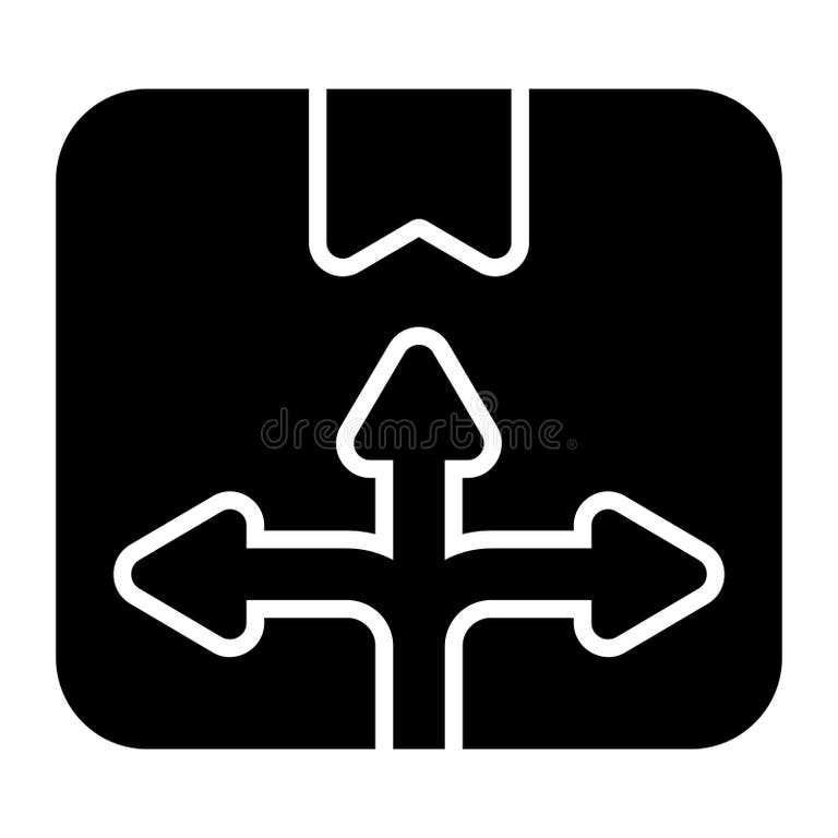 Package with Intersection Arrow Concept of Delivery Route Stock Vector ...