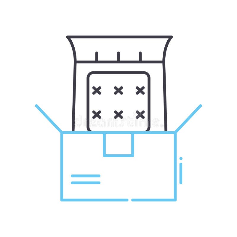 Package Line Icon, Outline Symbol, Vector Illustration, Concept Sign ...