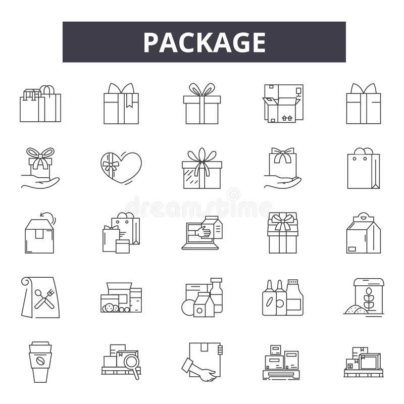 Package Line Icons, Signs, Vector Set, Linear Concept, Outline ...