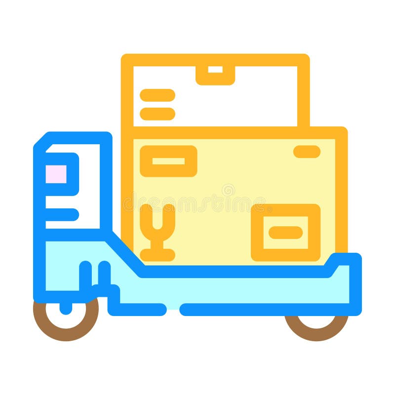 Package Loading Autonomous Delivery Color Icon Vector Illustration ...