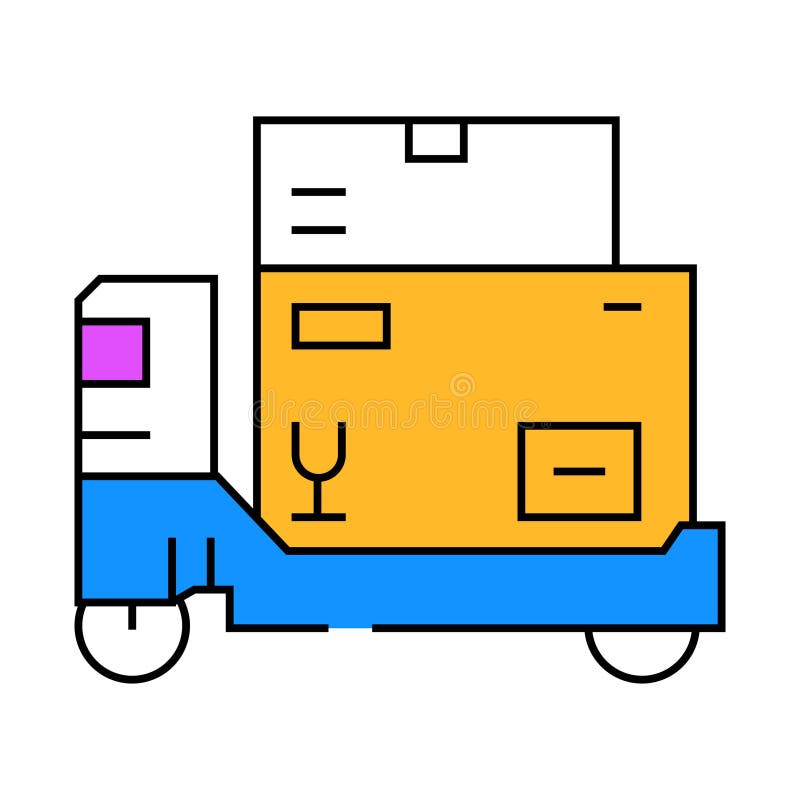 Package Loading Autonomous Delivery Icon Color Illustration Stock ...
