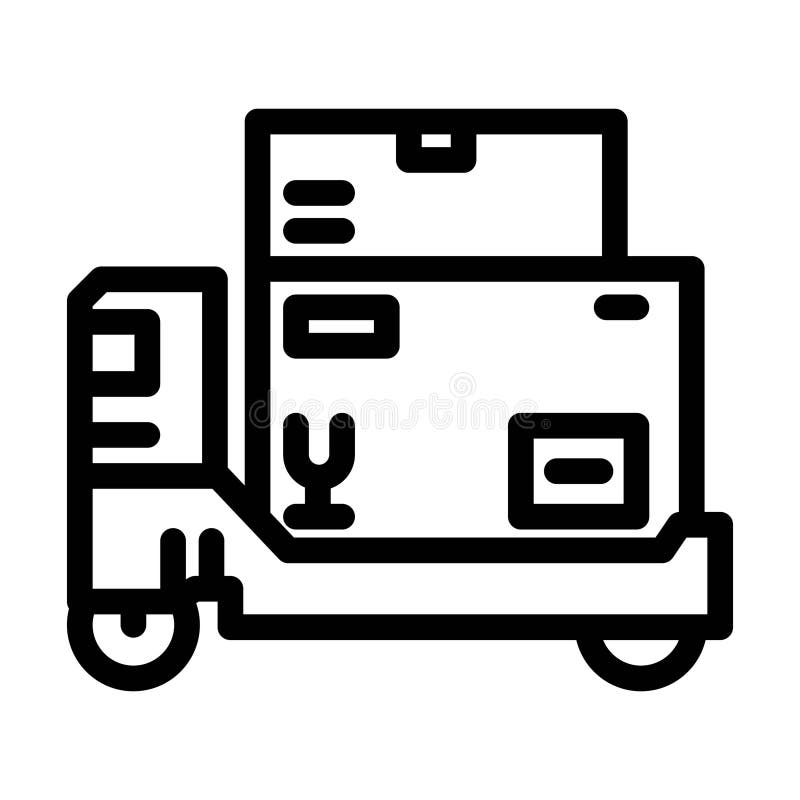 Package Loading Autonomous Delivery Line Icon Vector Illustration Stock ...