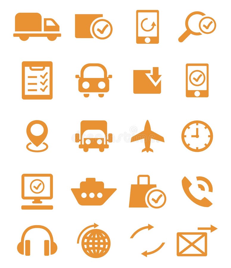 Package Logistics Outline Square Flat Multi Colored Icons Stock ...
