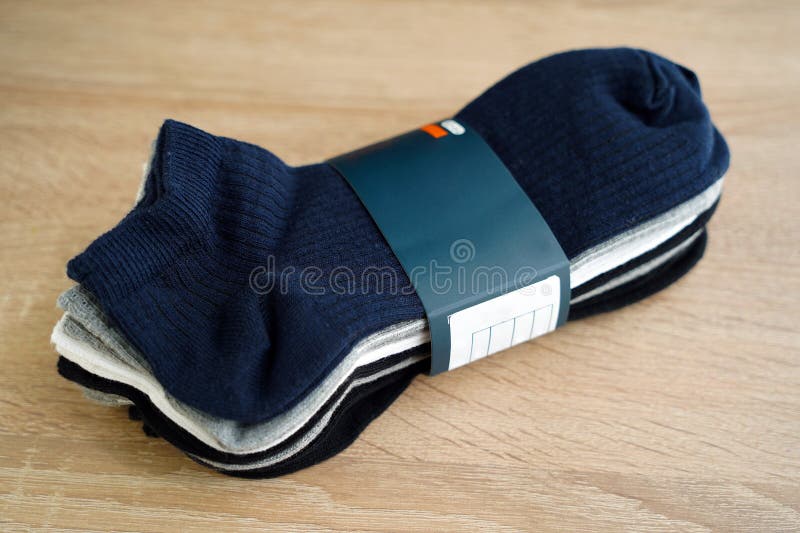 Package of Multi-colored Men S Socks Short, Woven Socks Packaged, on a ...