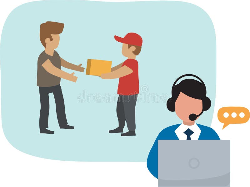 Package Order and Delivery Flat Cartoon Vector Illustration for ...