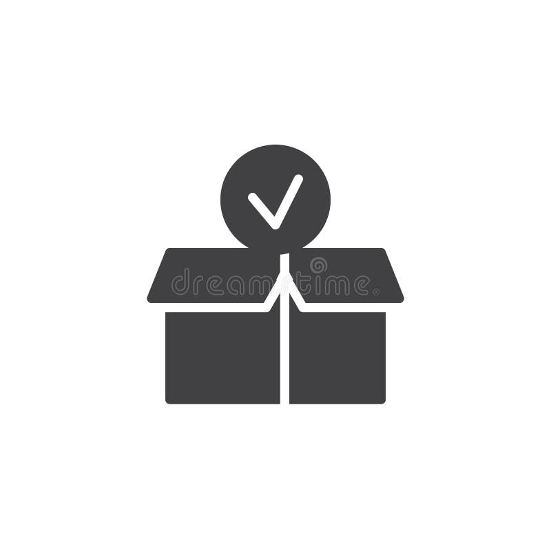 Package Paper Box with Check Mark Icon Vector Stock Vector ...