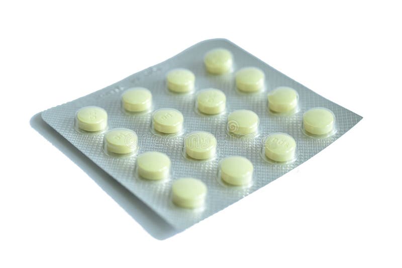 A Package of Pills Lies on a White Background. Stock Photo - Image of ...