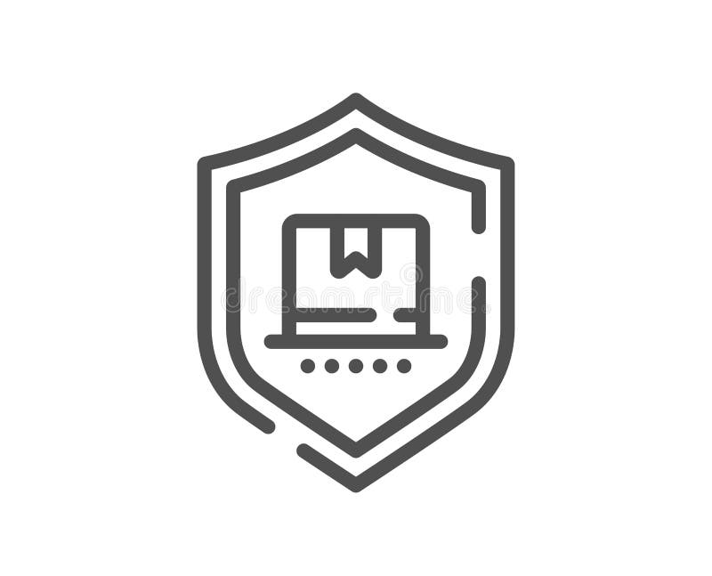 Package Protection Line Icon. Parcel Delivery Insurance Sign. Vector ...