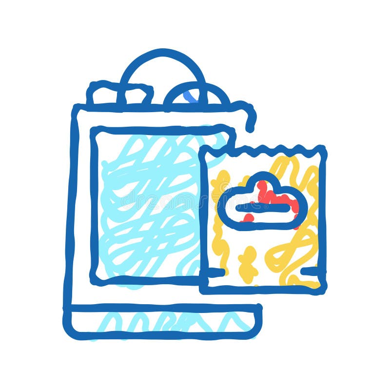 Package with Purchases Icon Doodle Illustration Stock Illustration ...