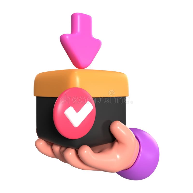 Package Received 3D Illustration Icon Stock Image - Illustration of ...