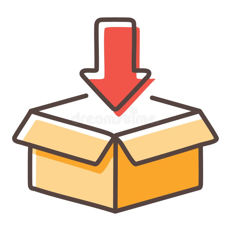 Package Receiving Icon. a Visual Representation of an Open Container ...