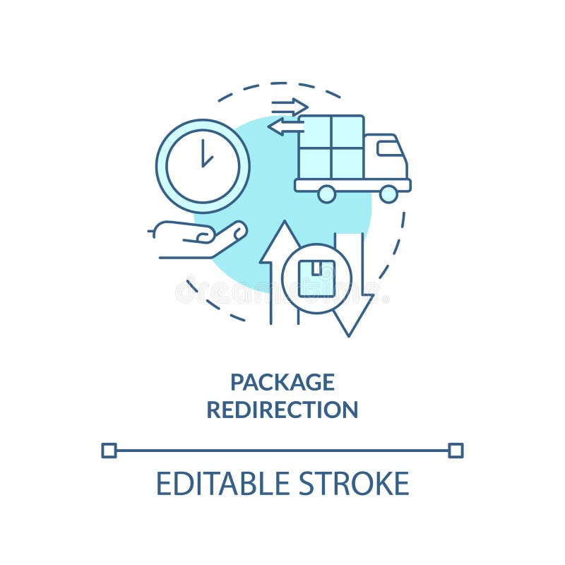 Package Redirection Turquoise Concept Icon Stock Vector - Illustration ...